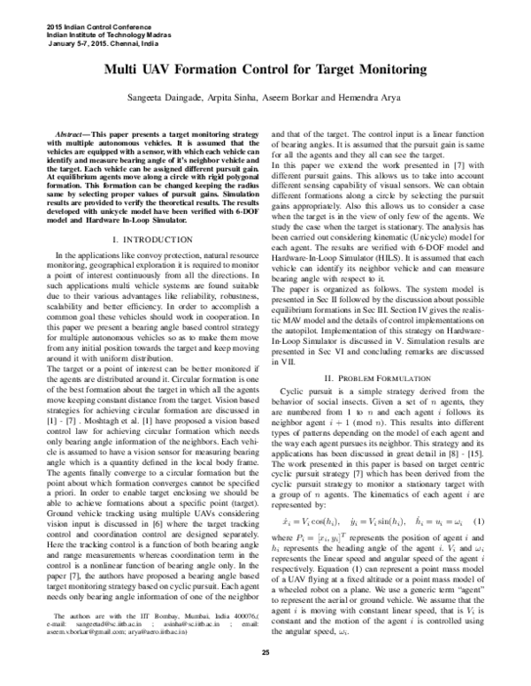 (PDF) Multi UAV Formation Control for Target Monitoring