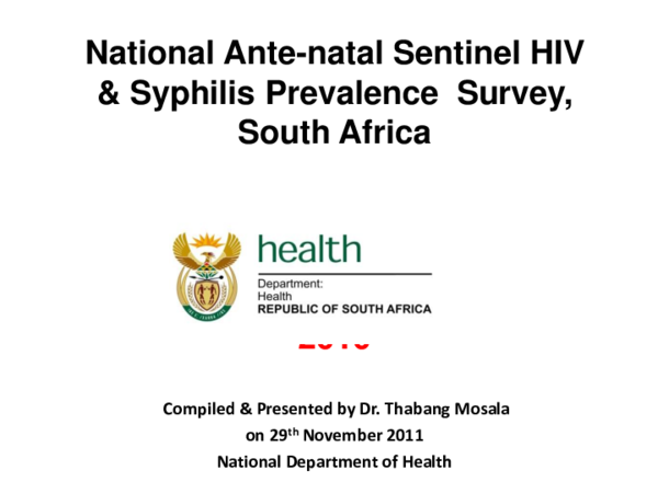 (PDF) 2010 National Antenatal sentinel HIV & Syphilis prevalence in South Africa
