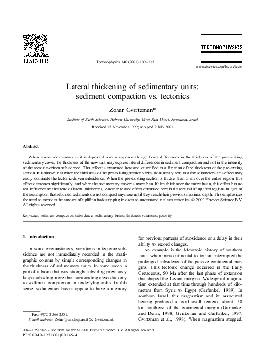 (PDF) Lateral thickening of sedimentary units: sediment compaction vs ...