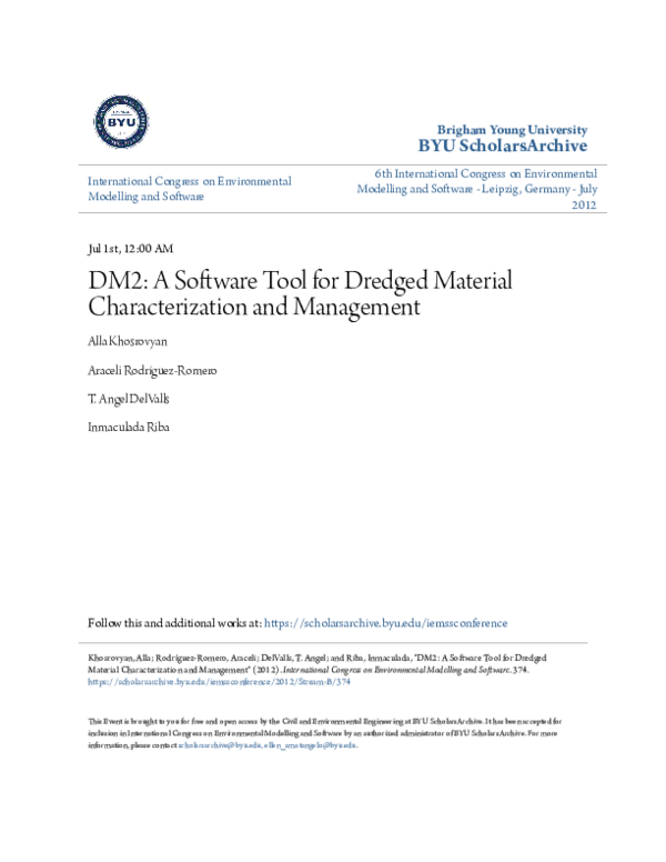 (PDF) DM2: A Software Tool for Dredged Material Characterization and ...