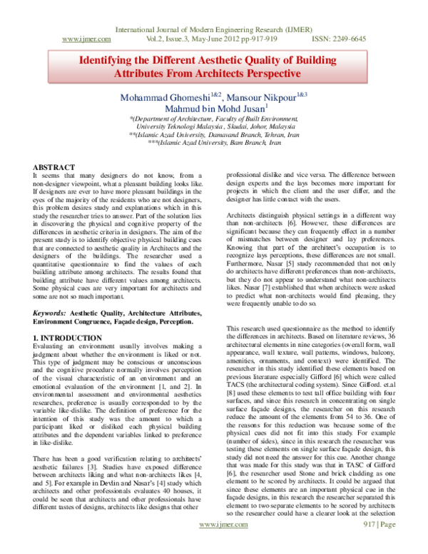 (PDF) Identifying the different aesthetic quality of building ...