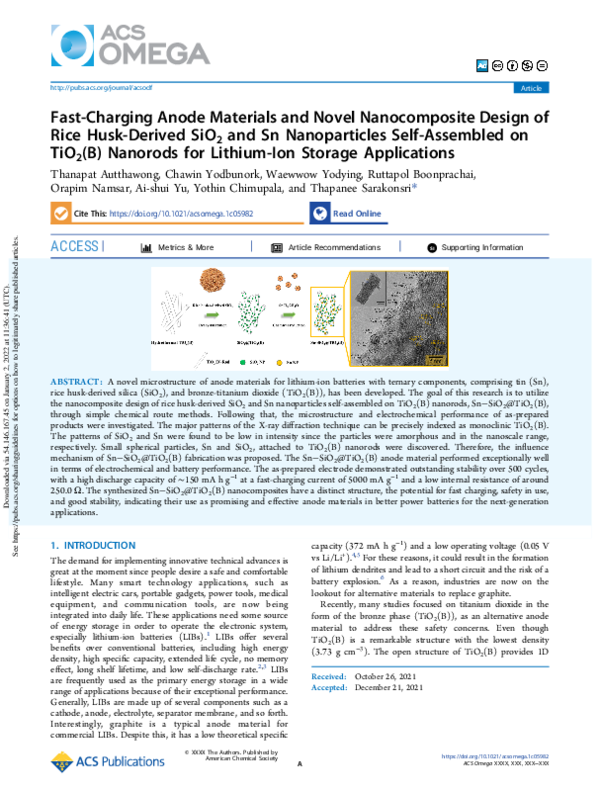 (PDF) Fast-Charging Anode Materials and Novel Nanocomposite Design of Rice Husk-Derived SiO2 and ...
