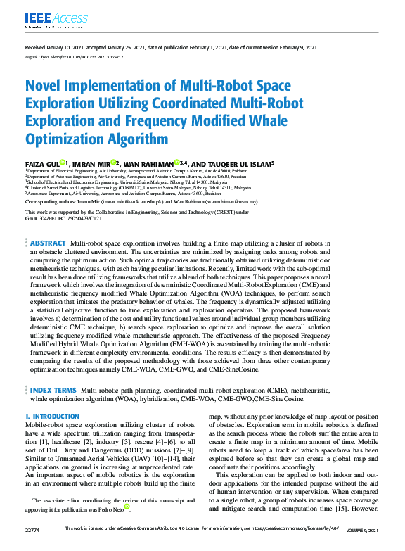 Pdf Novel Implementation Of Multi Robot Space Exploration Utilizing