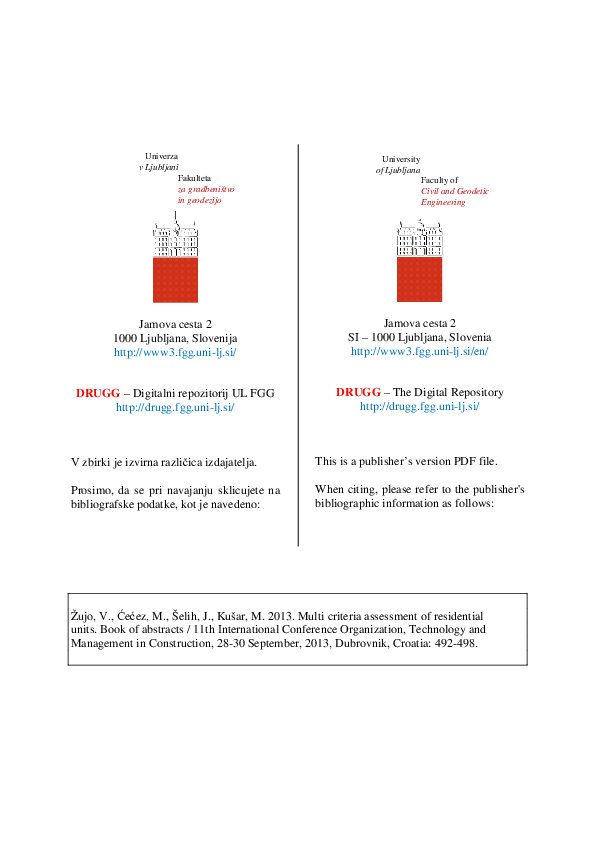 (PDF) Multi criteria assessment of residential units (PDF) Multi criteria assessment of residential units