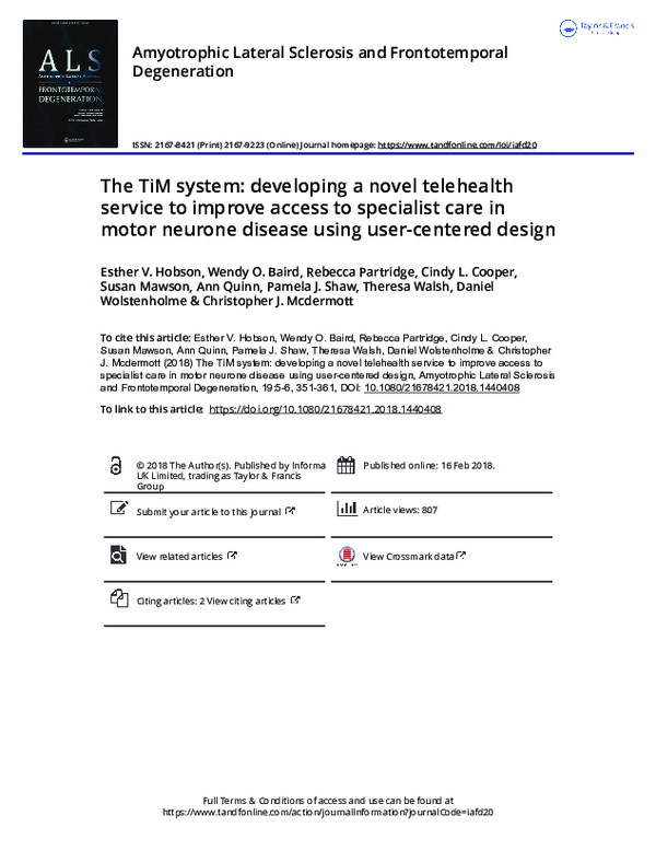 (PDF) The TiM system: developing a novel telehealth service to improve ...