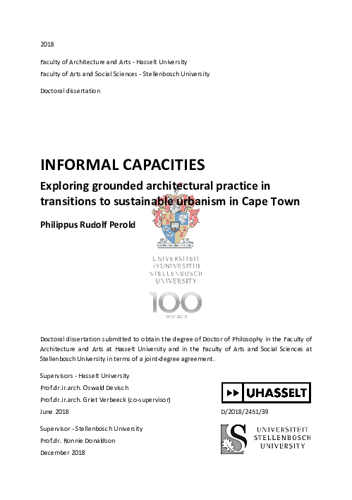(PDF) Informal Capacities: Exploring grounded architectural practice in ...