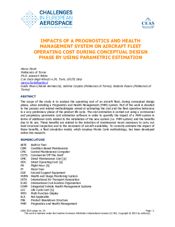 (PDF) Impacts of a Prognostics and Health Management System on Aircraft ...