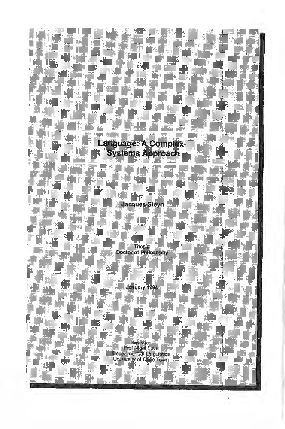 (PDF) Language : a complex-systems approach