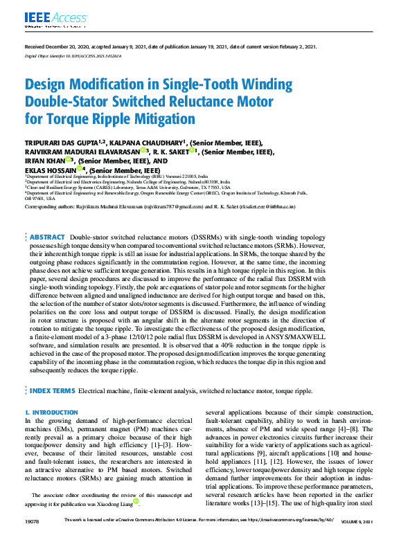 (PDF) Design Modification in Single-Tooth Winding Double-Stator ...