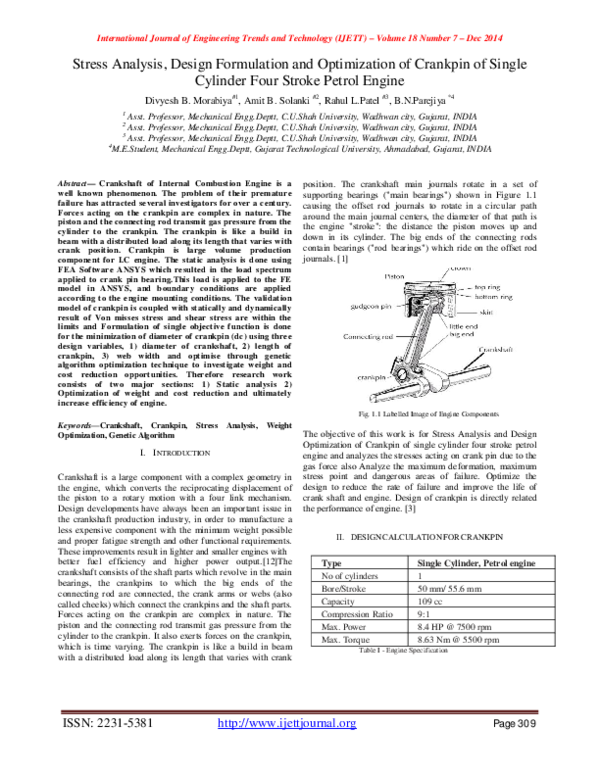 (PDF) Stress Analysis, Design Formulation and Optimization of Crankpin ...
