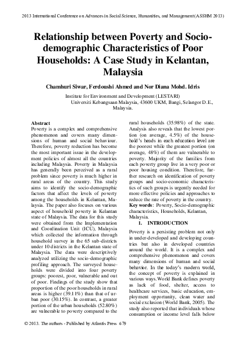 (PDF) Relationship between Poverty and Socio-demographic ...