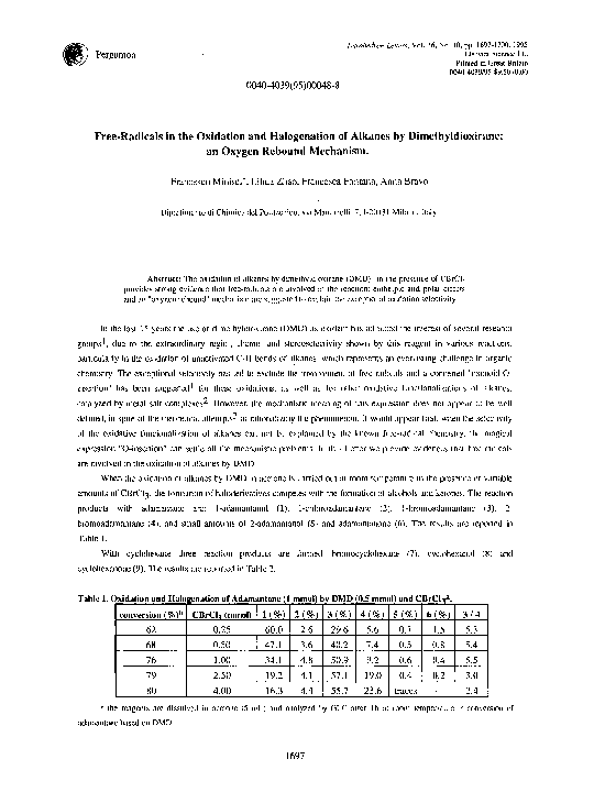 (PDF) Free-radicals in the oxidation and halogenation of alkanes by ...