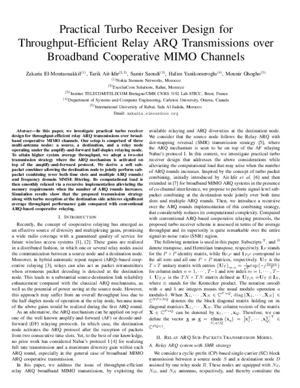 (PDF) Practical Turbo Receiver Design for Throughput-Efficient Relay ARQ Transmissions over ...
