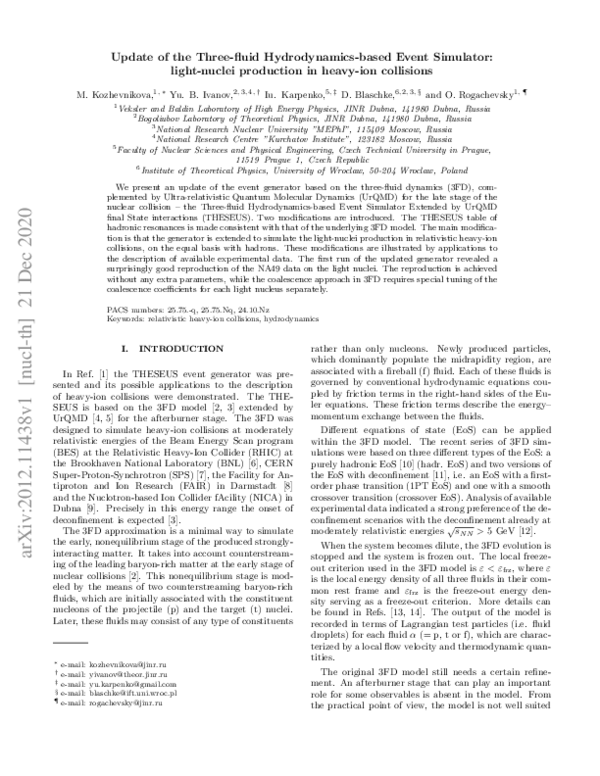 (PDF) Update of the three-fluid hydrodynamics-based event simulator ...