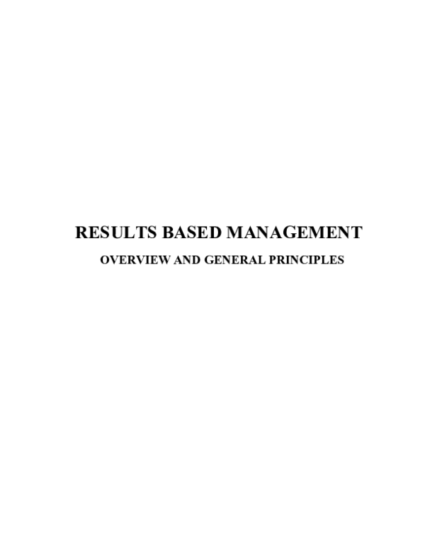 (PDF) Results Based Management