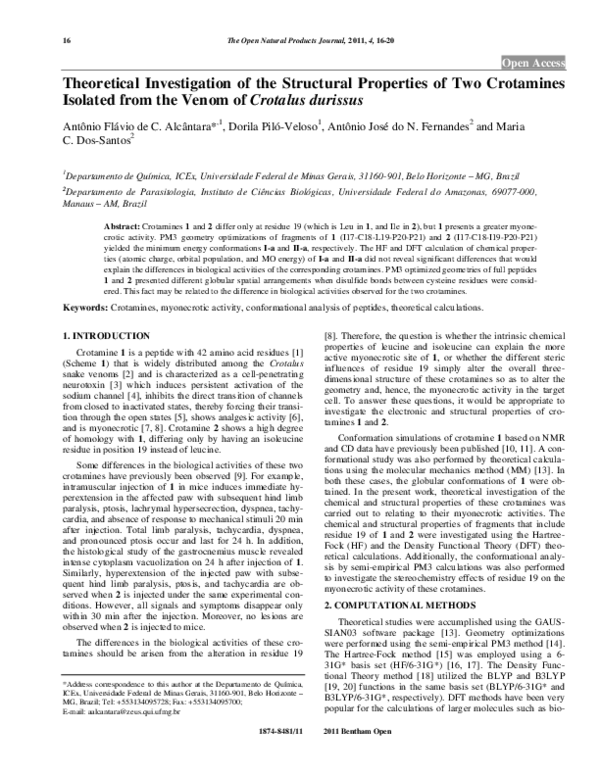 (PDF) Crotamine Structure-Activity Investigation