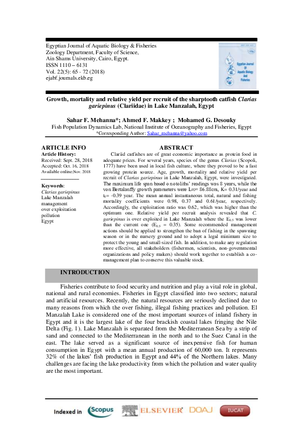 (PDF) Growth , Mortality and Relative Yield per Recruit of Japanese ...
