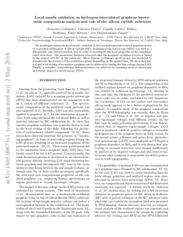 (PDF) Local anodic oxidation on hydrogen-intercalated graphene layers ...