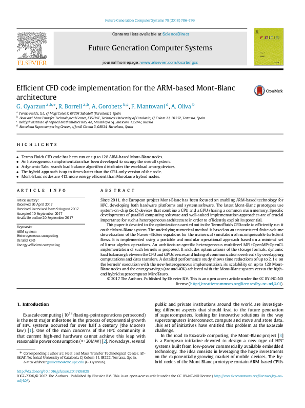 (PDF) Efficient CFD code implementation for the ARM-based Mont-Blanc ...