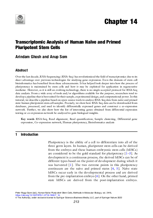 (PDF) Transcriptomic Analysis of Human Naïve and Primed Pluripotent ...