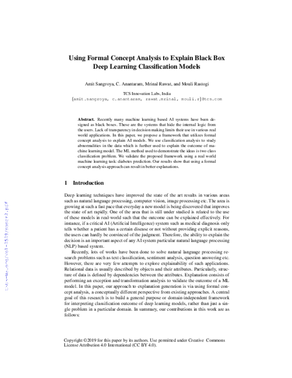 Pdf Using Formal Concept Analysis To Explain Black Box Deep Learning