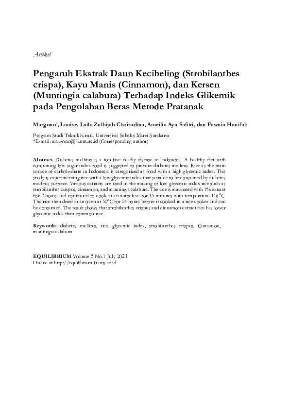 (PDF) Pengaruh Ekstrak Daun Kecibeling (Strobilanthes crispa), Kayu ...