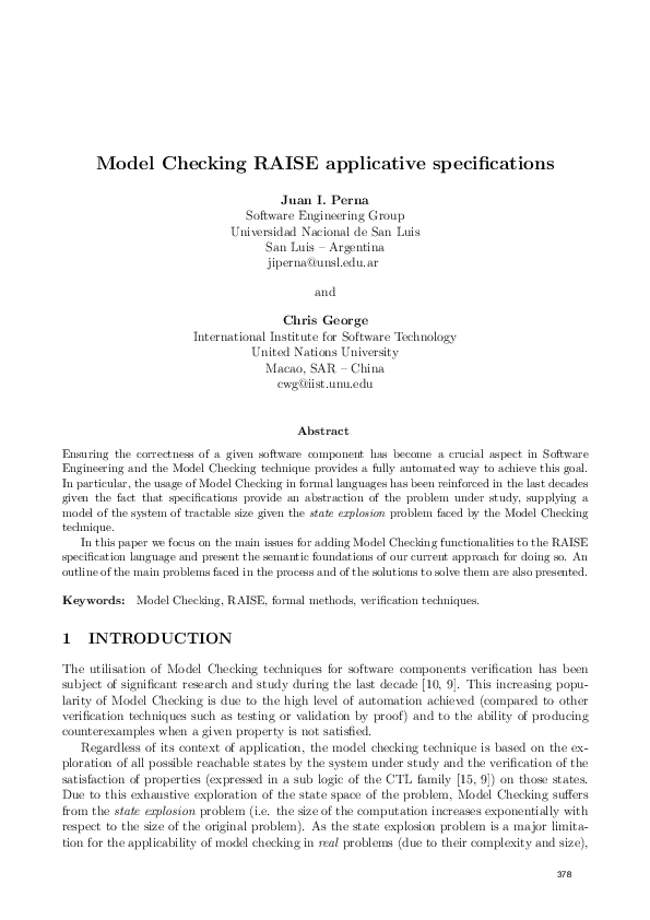 (PDF) Model Checking RAISE Applicative Specifications