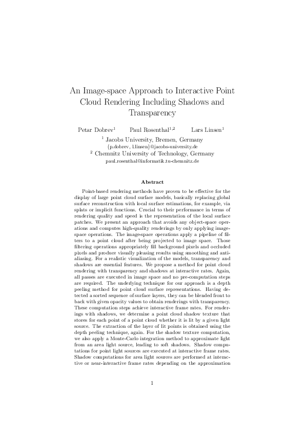 (PDF) An Image-space Approach to Interactive Point Cloud Rendering ...