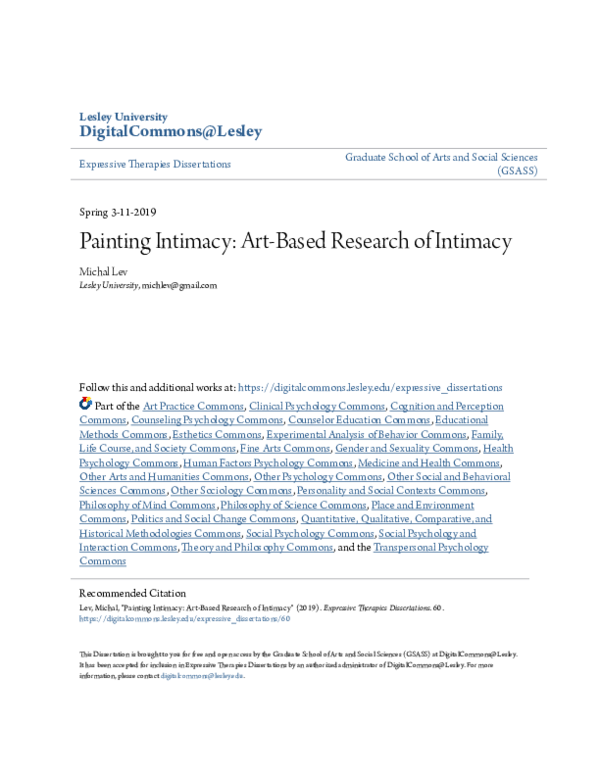 (PDF) Painting Intimacy: Art-Based Research of Intimacy
