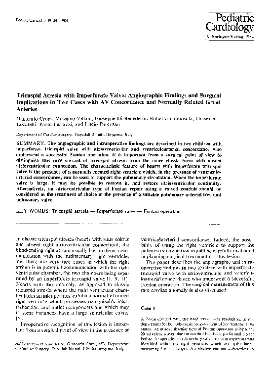 (PDF) Tricuspid atresia with imperforate valve: angiographic findings ...