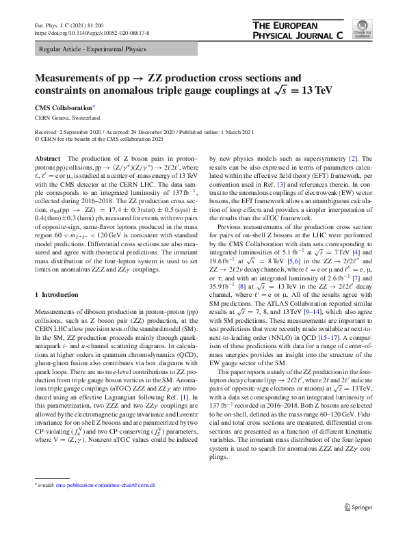 (PDF) Measurements of $${\mathrm{p}} {\mathrm{p}} \rightarrow {\mathrm ...