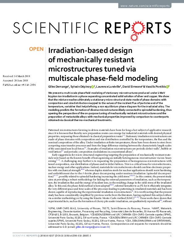 (PDF) Irradiation-based design of mechanically resistant ...