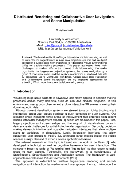 (PDF) Distributed Rendering and Collaborative User Navigation- and Scene Manipulation