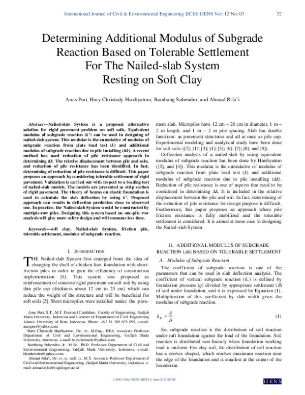(PDF) Determining Additional Modulus of Subgrade Reaction Based on ...
