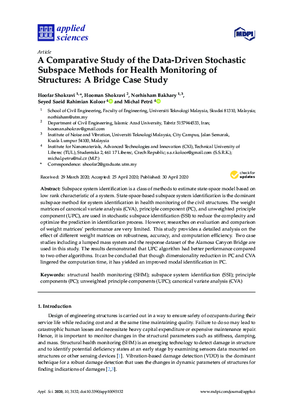 (PDF) A Comparative Study of the Data-Driven Stochastic Subspace Methods for Health Monitoring ...