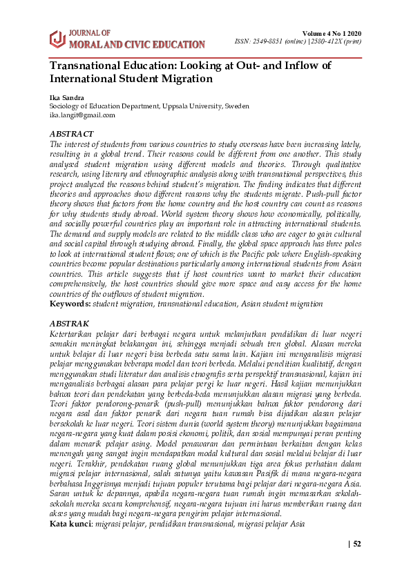 (PDF) Transnational Education: Looking at Out- and Inflow of ...