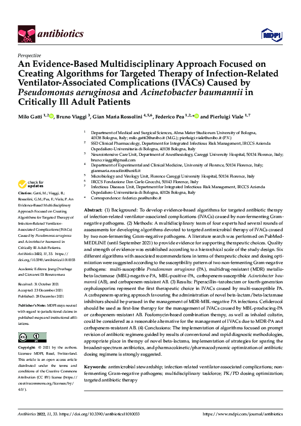 (PDF) An Evidence-Based Multidisciplinary Approach Focused on Creating Algorithms for Targeted ...