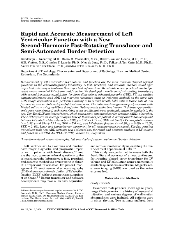 (PDF) Rapid and Accurate Measurement of Left Ventricular Function with a New Second-Harmonic ...