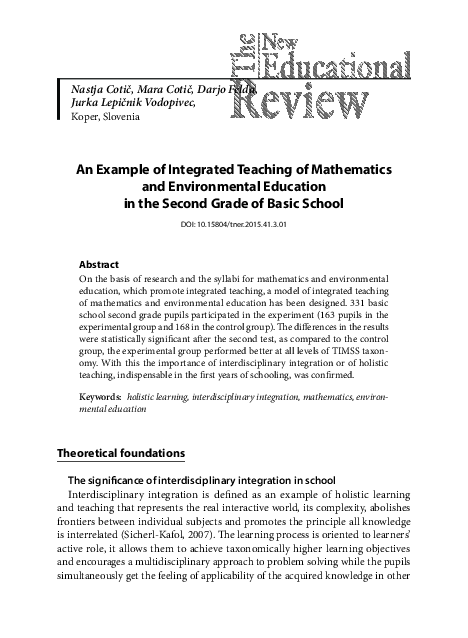 (PDF) An example of integrated teaching of mathematics and ...