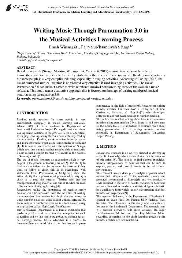 (PDF) Writing Music Through Parnumation 3.0 in the Musical Activities ...