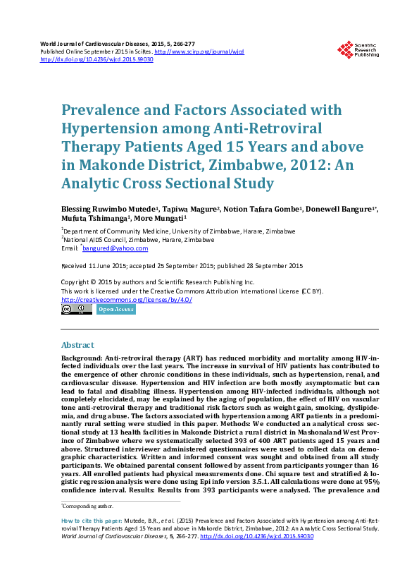 (PDF) Analytic Cross Sectional Study