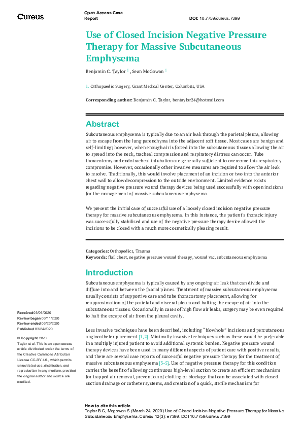 (PDF) Use of Closed Incision Negative Pressure Therapy for Massive ...