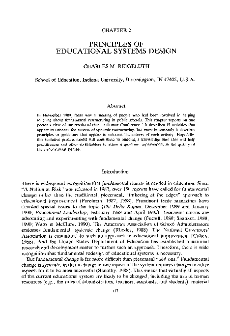 (PDF) Principles of Educational Systems Design