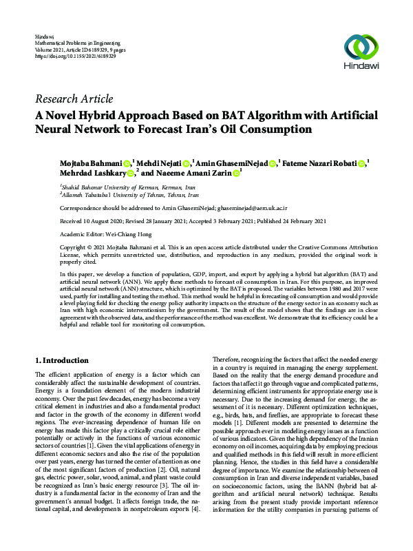 (PDF) A Novel Hybrid Approach Based on BAT Algorithm with Artificial Neural Network to Forecast ...