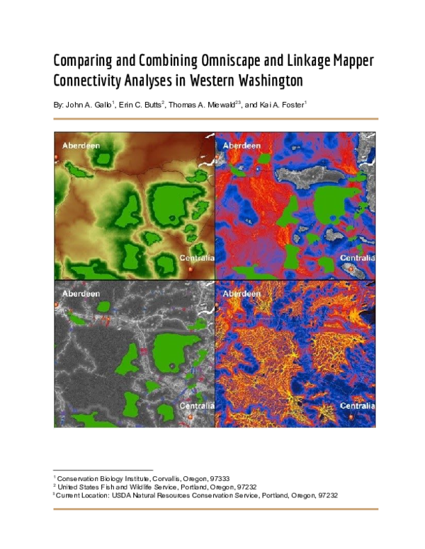 (PDF) Comparing and Combining Omniscape and Linkage Mapper Connectivity Analyses in Western ...