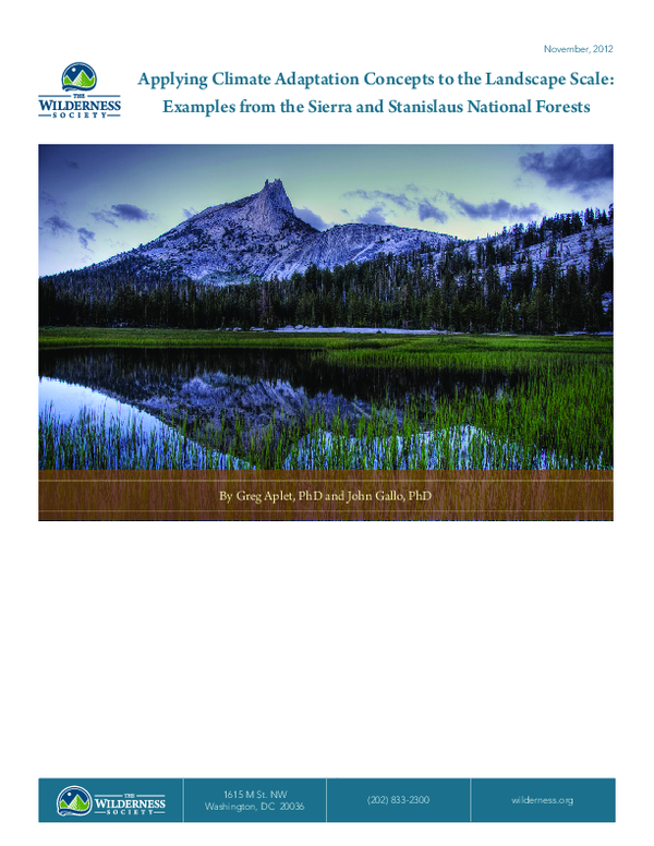 (PDF) Applying Climate Adaptation Concepts to the Landscape Scale ...