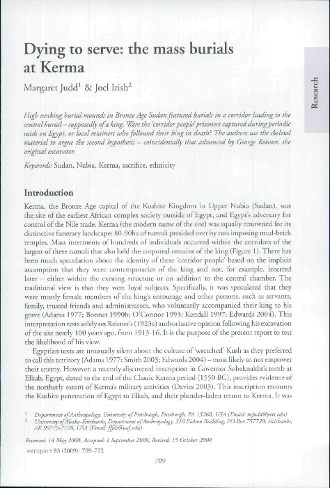 (PDF) Dying to serve: Human sacrifice during the Classic Kerma Period