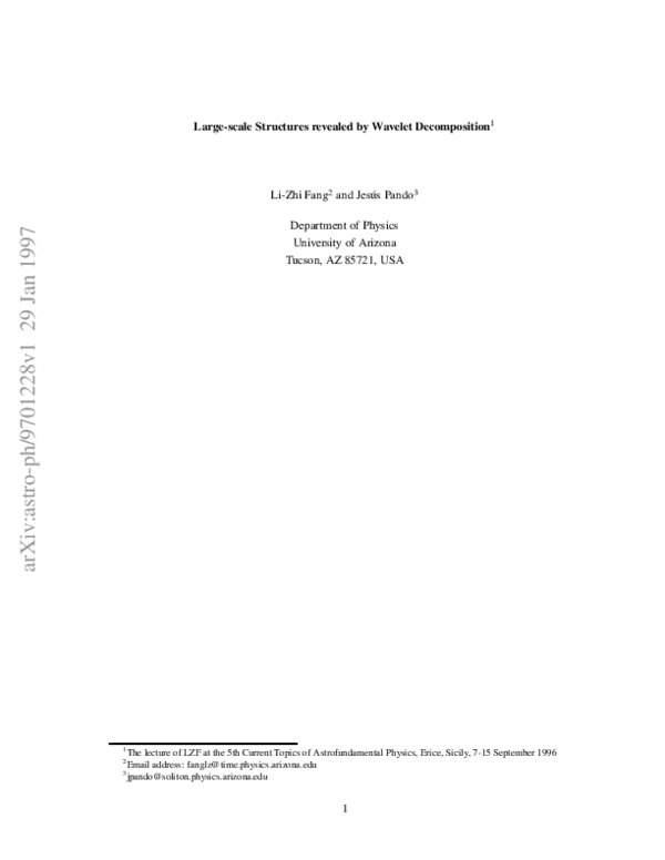 (PDF) Large-scale Structures revealed by Wavelet Decomposition