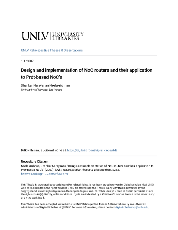 Pdf Design And Implementation Of Noc Routers And Their Application To