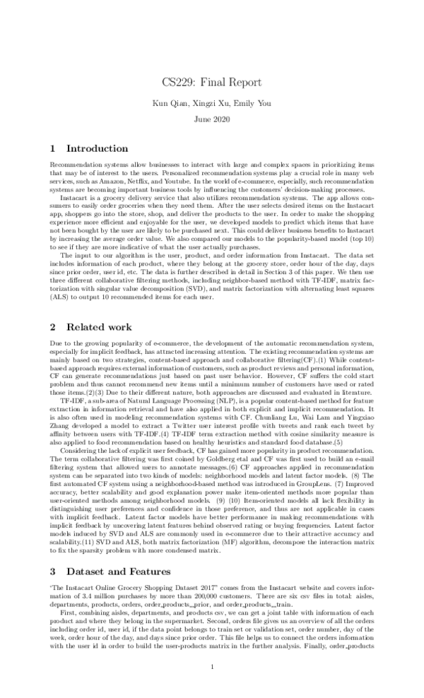 (PDF) CS229: Final Report